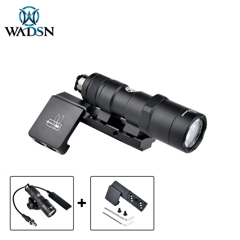 Wodson M300B тактический фонарь с рельсовой системой, алюминиевый корпус, яркость 1400 люмен