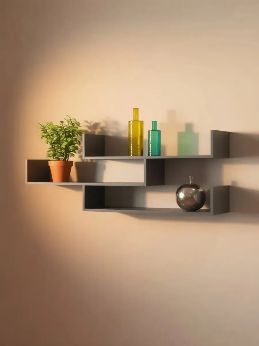 Полка настенная 2 Графит