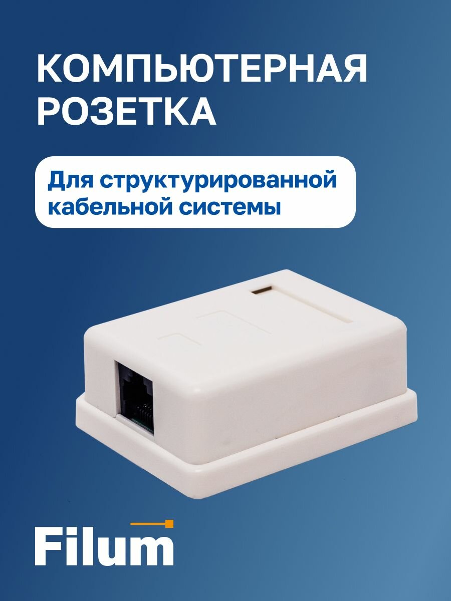 Компьютерная розетка настенная Filum FL-NA-SOCKET5E-1