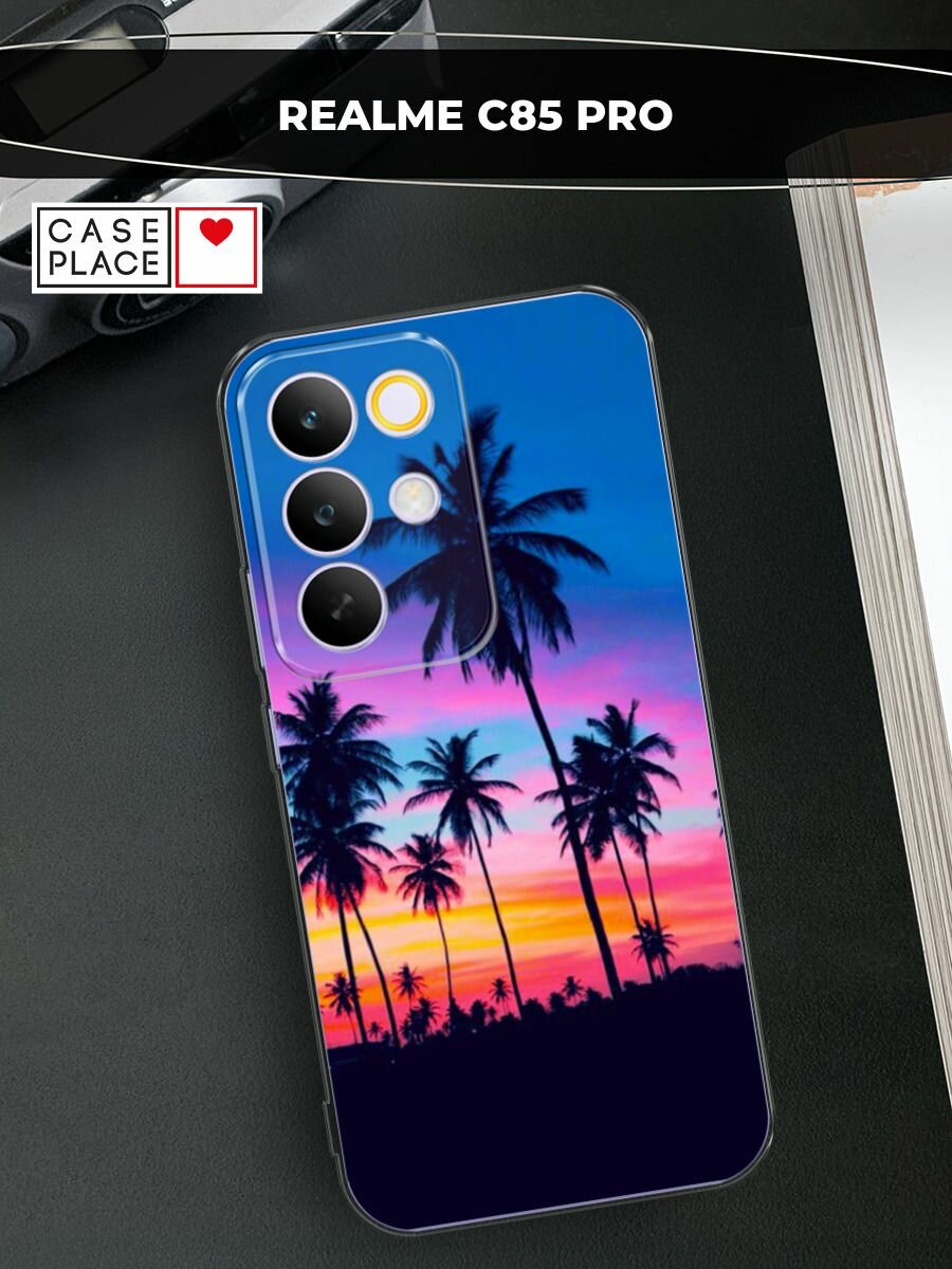 Силиконовый чехол на Realme C85 Pro / Реалми C85 Про с принтом Закат 5