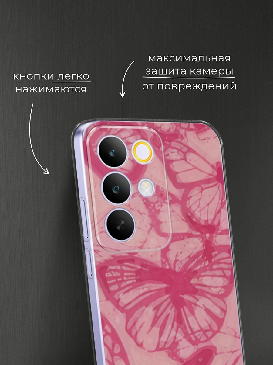 Чехол на Realme C85 Pro / Реалми C85 Про с принтом Розовые бабочки — фото 1
