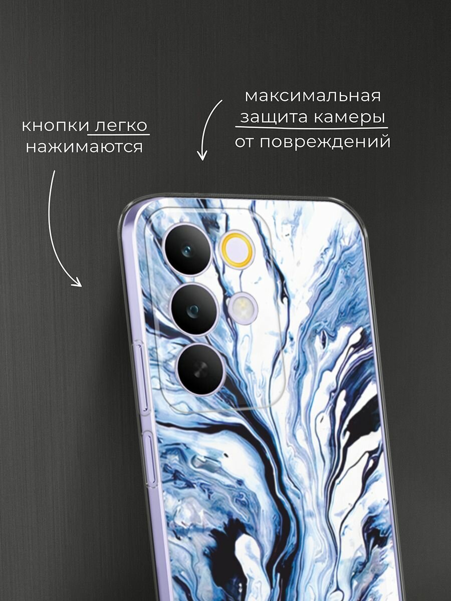 Чехол на Realme C85 / Реалми C85 с принтом Голубой минерал мрамор — фото 1