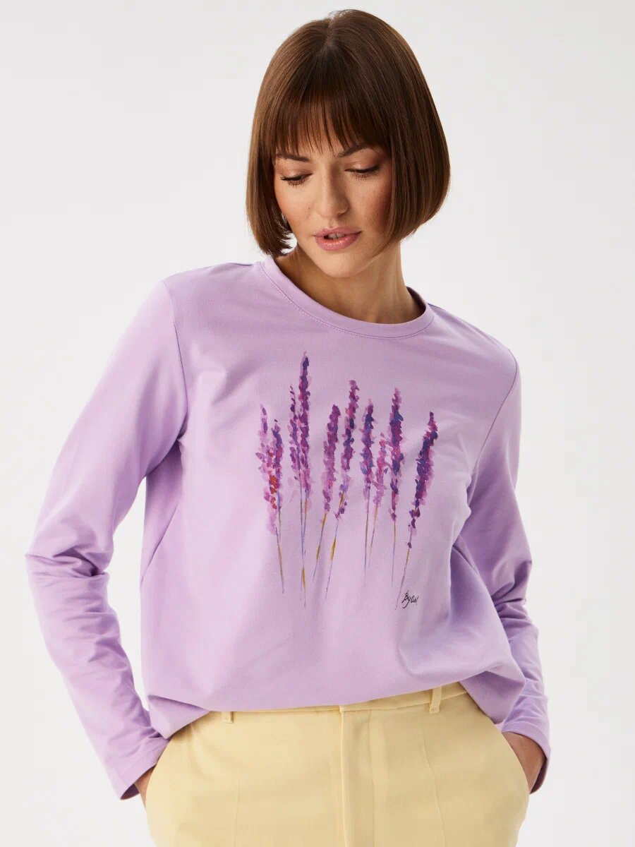 Лонгслив Лонг Футер лаванда Лавандовый