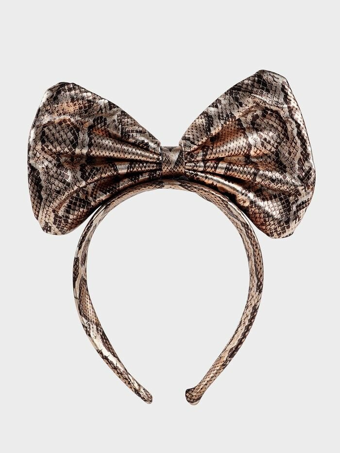 Ободок карнавальный КНР для волос, "Бантик", змеинный принт