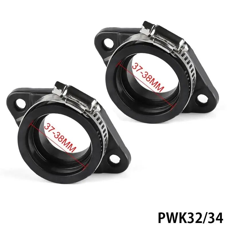 2 шт. адаптеры для карбюратора мотоцикла, фланец-коллектор для карбюраторов PWK 28 30 32 34, Mikuni, OKO, KOSO, KEIHIN, 33-34/37-38 мм 37-38mm