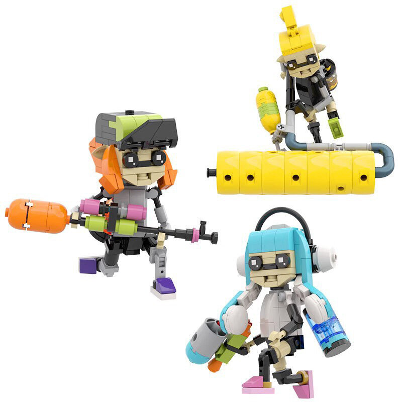 MOC Splash Splatoon 3 Кальмар Осьминог Кальмар периферийные образовательные строительные блоки игрушечные украшения