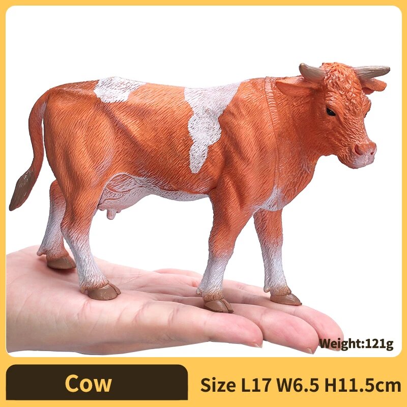 Zoo World Farm Animal Большая Лошадь Корова Свинья Овец Коза Осел Модель Фигурки Лев Тигр ПВХ Развивающие Милые Детские Игрушки Подарок