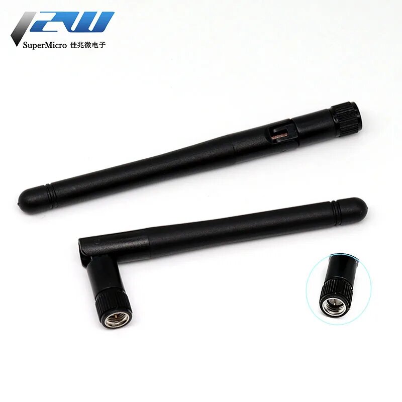 Внешняя WiFi антенна 2.4ГГц SMA 3dBi, 11CM black