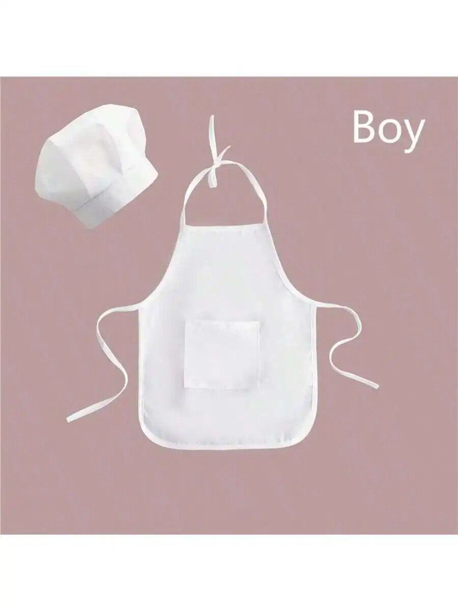 Детский Наряд Шеф-повара Со Шляпой, Реквизит Для Фотосъемки Для Новорожденных, Унисекс, Кулинарный Костюм Для Мальчиков И Дев.