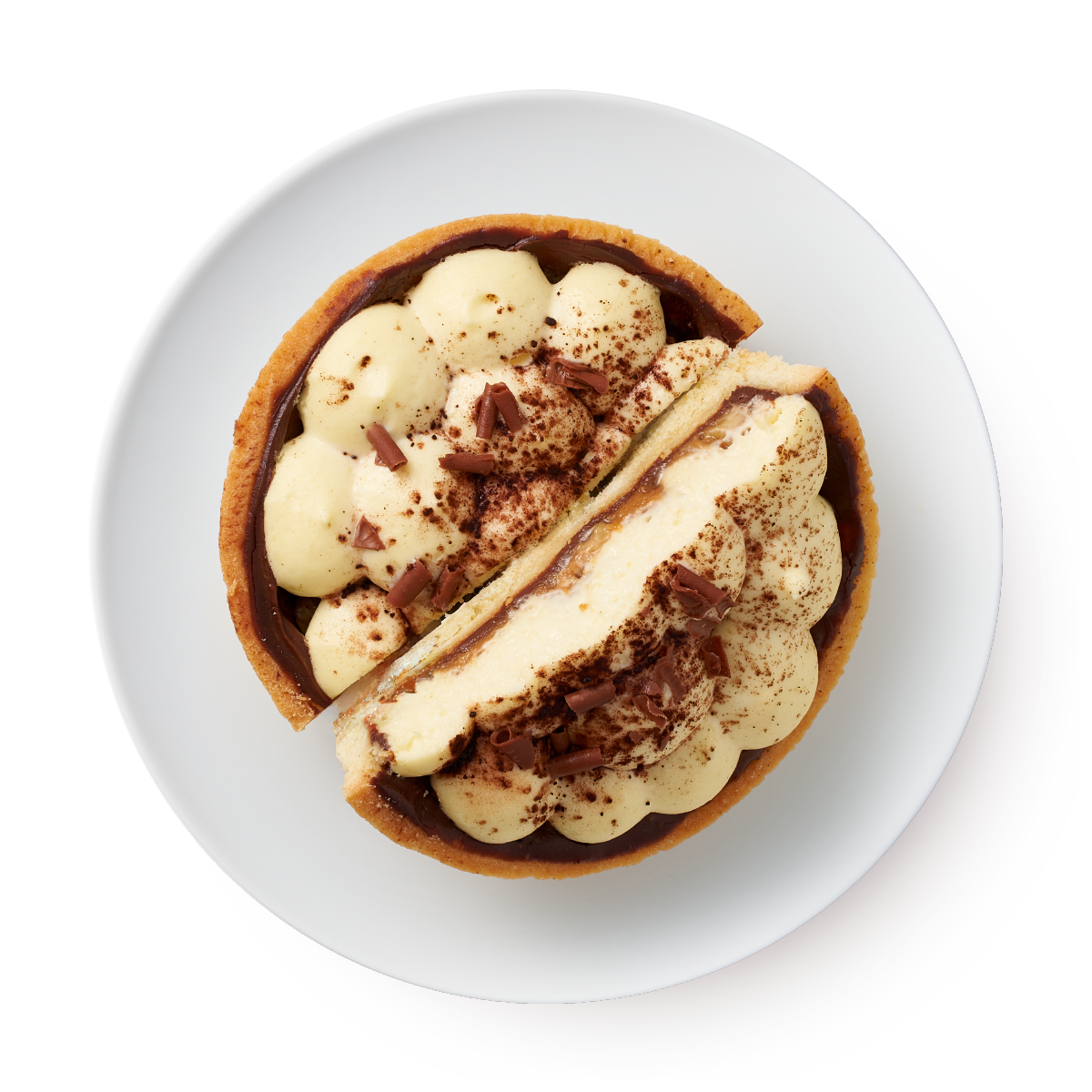 Тарталетка "Баноффи", песочная, с бананом, шоколадом и сливочным кремом