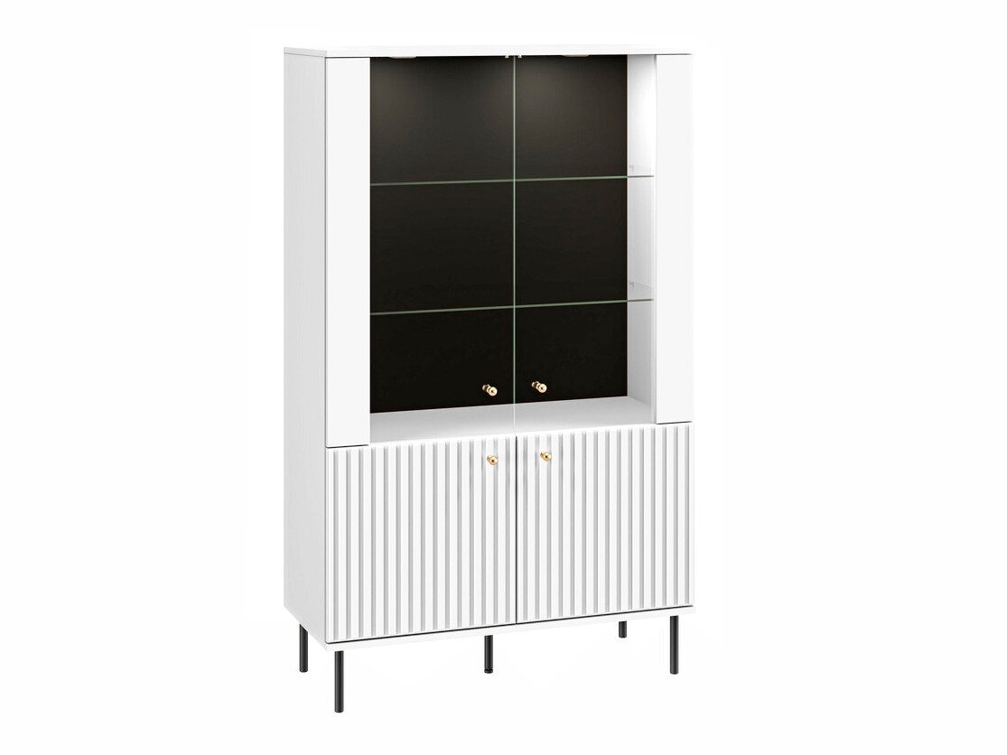 Витрина Сканди 02 МДФ (Белая) NOW 91,6x150,9x40 см, белый , распашной Фиеста