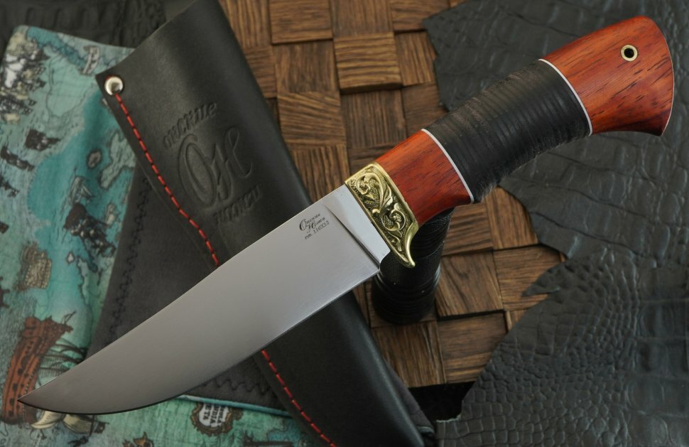 Окские Ножи нож Судак, сталь 110Х18, рукоять падук/кожа