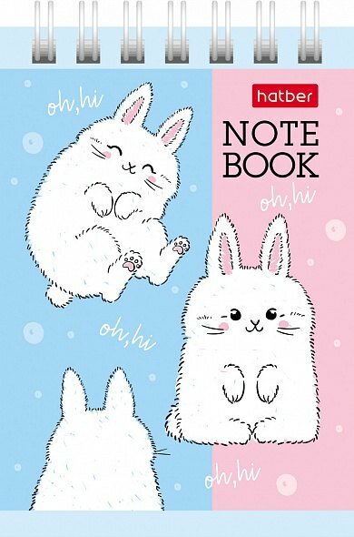 Блокнот А7 40л кл. "Пушистые хвостики" мел. картон, гребень, ассорти