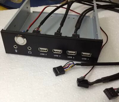 Панель аудио USB3.2 3.0 2.0 TYPE-C 3.1 для отсека оптического привода с 19-контактным разъемом и выключателем 4U2+HD+