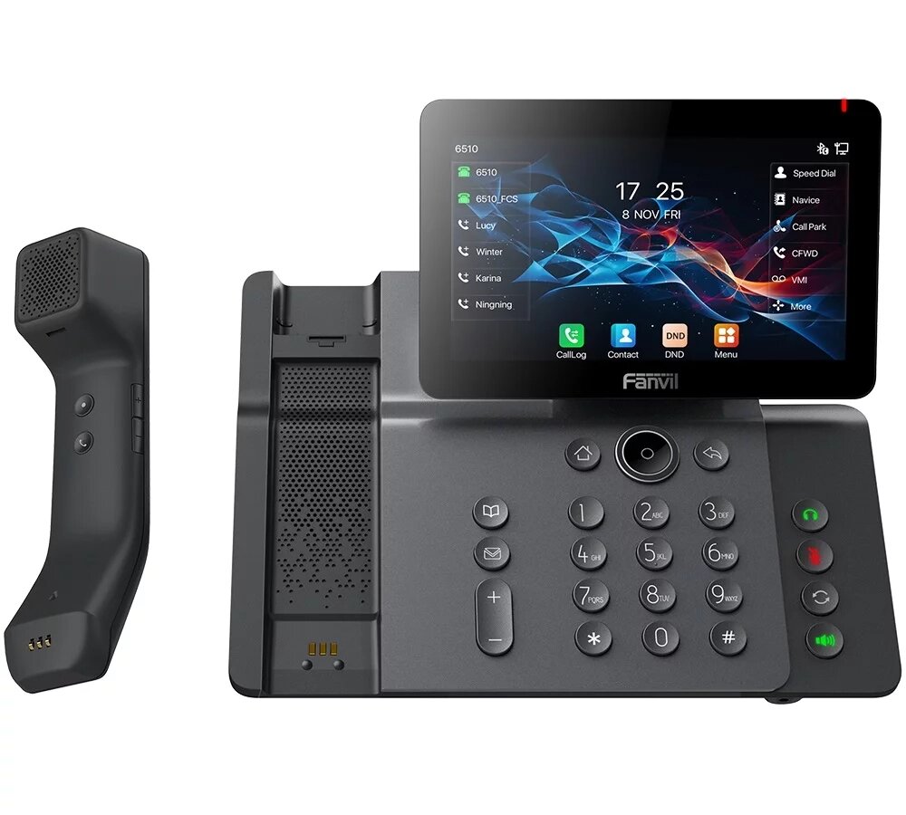 SIP телефон Fanvil V66 Pro, 20 SIP-линии, 7" цветной экран, Bluetooth-трубка, Wi-Fi, Bluetooth, PoE, блок питания