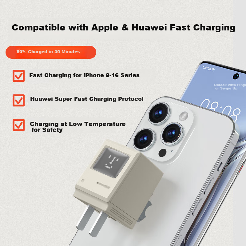 Sharge 35W GaN зарядное устройство для iPhone 16 Pro Max, iPad, ноутбуков - быстрая зарядка PD 20W/30W совместимо с