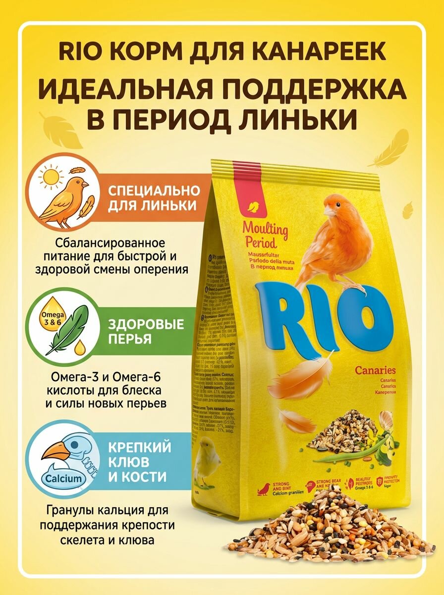 Корм для канареек в период линьки 500гр РИО