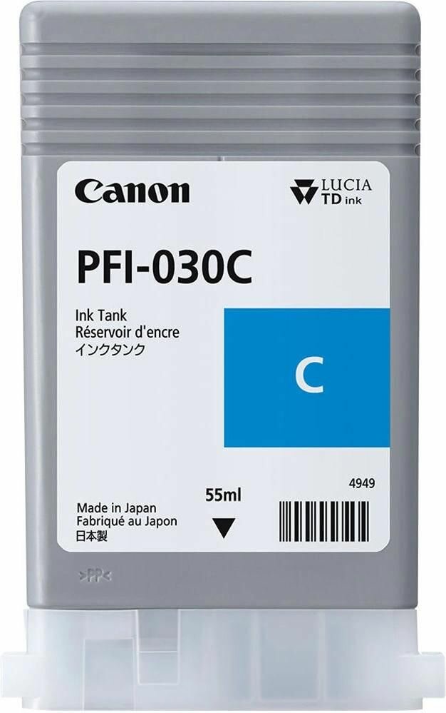 Картридж струйный Canon PFI-030C голубой, 55 мл для imagePROGRAF TA-20, TA-30, TM-240, TM-340 (3490C001)