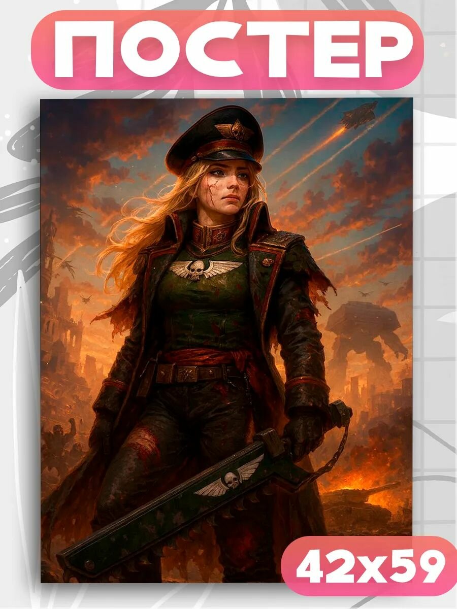 Постеры на стену warhammer 40000 , плакат 1шт, А2 размер.