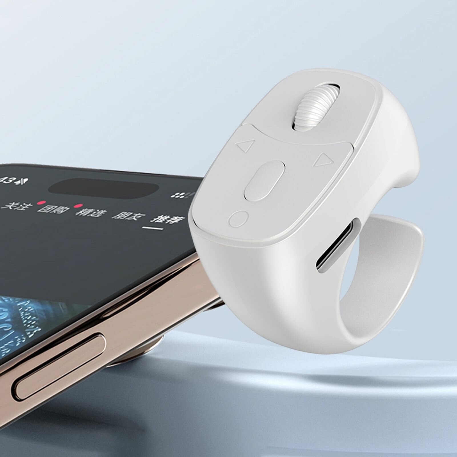 Беспроводной пульт дистанционного управления с Bluetooth 5.3 и кольцевым креплением для телефона