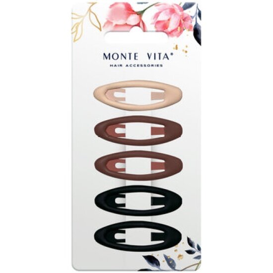 Заколки для волос Monte Vita набор 457078 клик-клак, матовые, ассорти 5 шт