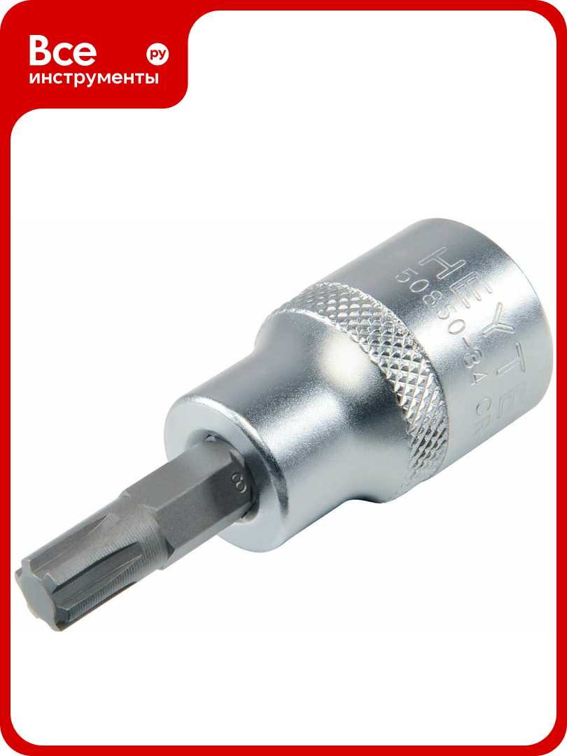 Торцевая головка HEYTEC 1/2" с вставкой-битой RIBE (Polyive) M7 для ГБЦ двигателей VAG L-62 мм HE-50850340383