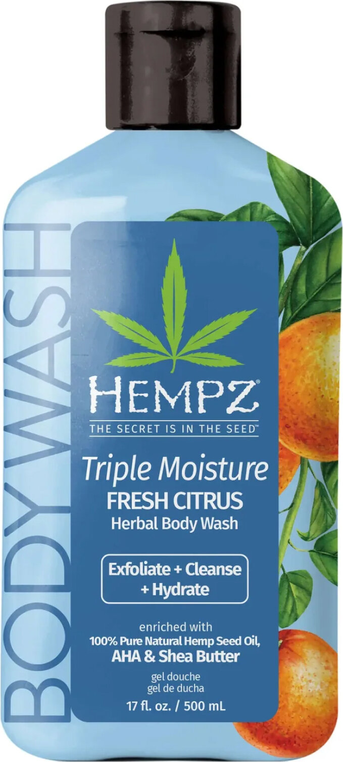 HEMPZ Гель для душа "Тройное увлажнение" 500 мл Triple Moisture Herbal Body Wash 500 60g