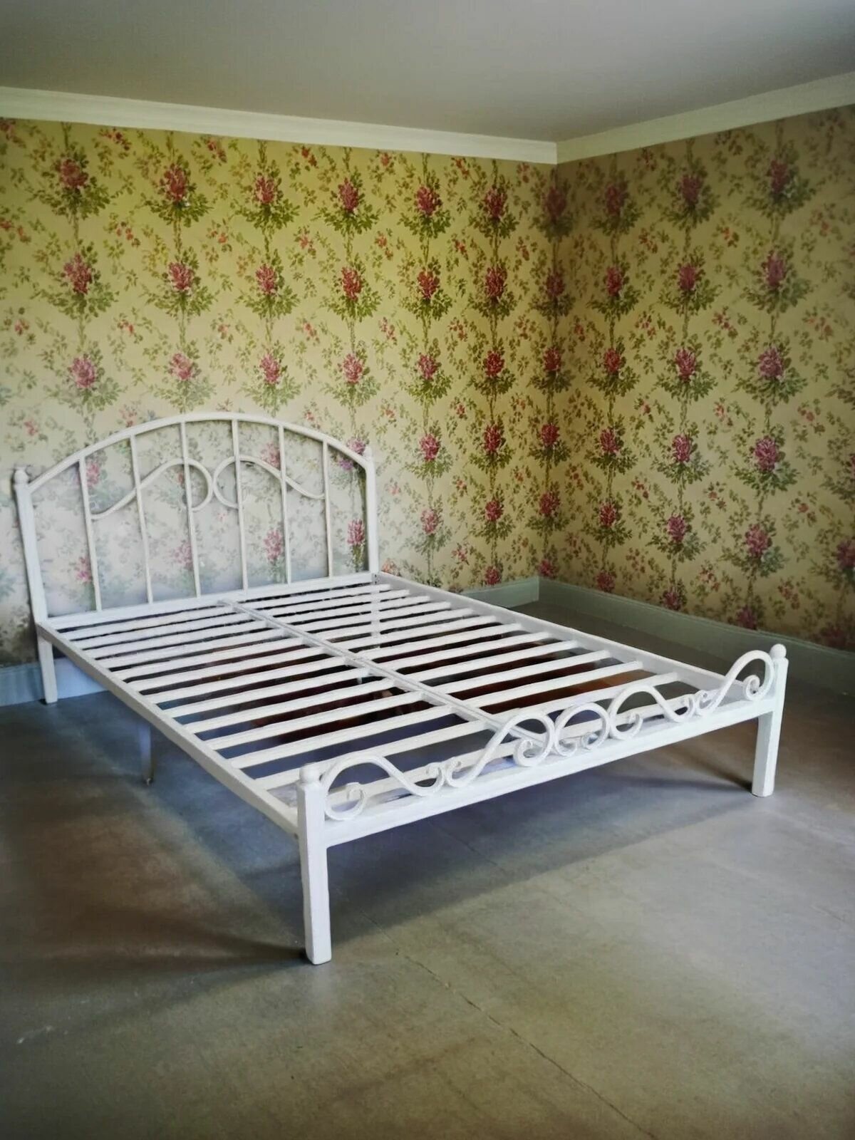 Кровать LOFT Mebel "Ариэль-2", 140х190 см, металл, белый муар — фото 1