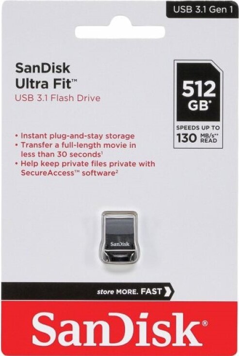 Устройство USB Flash Drive 512Gb SanDisk SDCZ430-512G-G46 Ultra Fit USB3.1