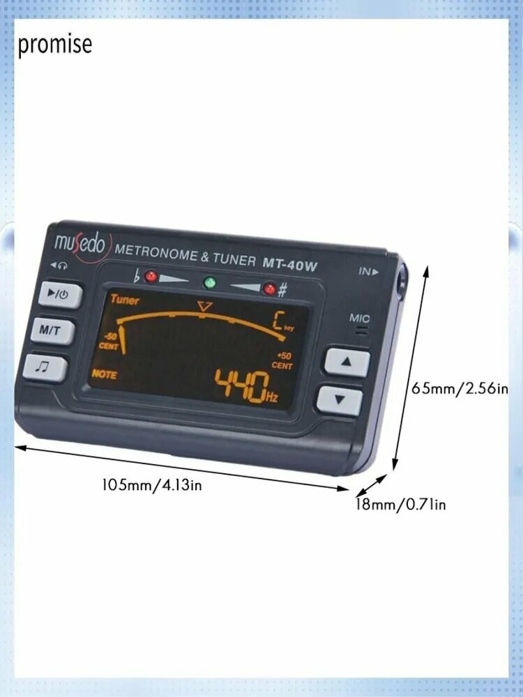 MT-40W Metro-Tuner Тон-генератор Электронный цифровой ЖК-дисплей 3 в 1 ЖК-Кларнет Саксофон Тюнер / Метроном