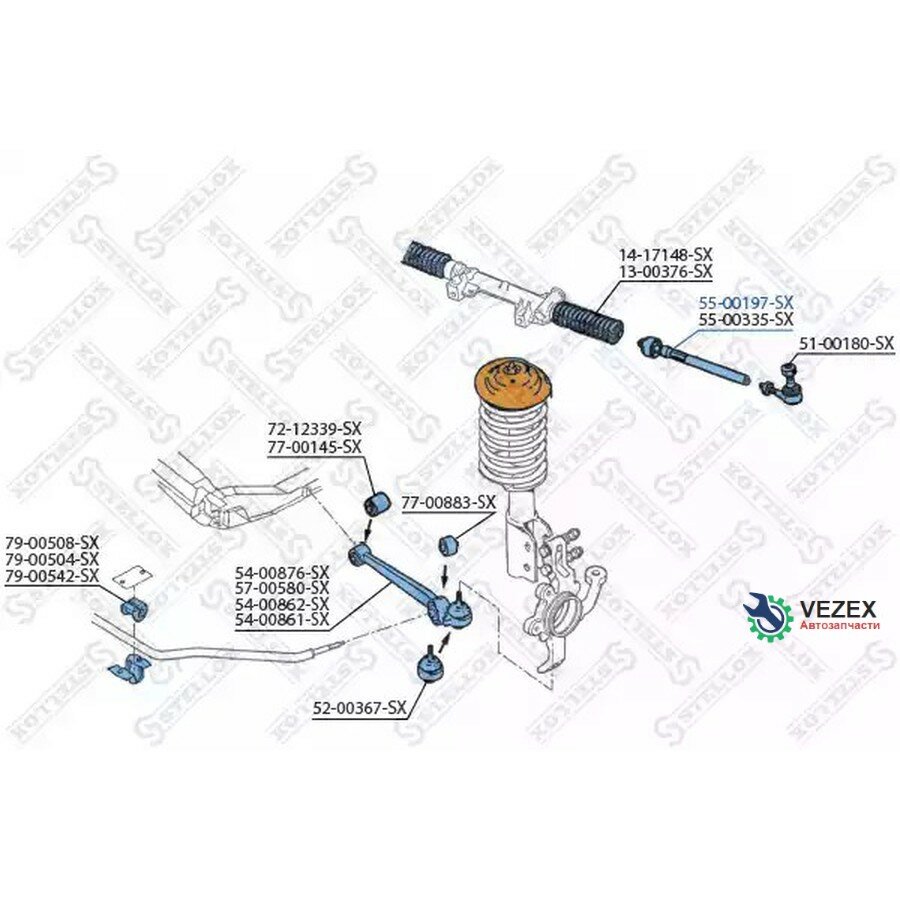 STELLOX 5500197SX тяга рулевая!\ Peugeot 205 all 83>