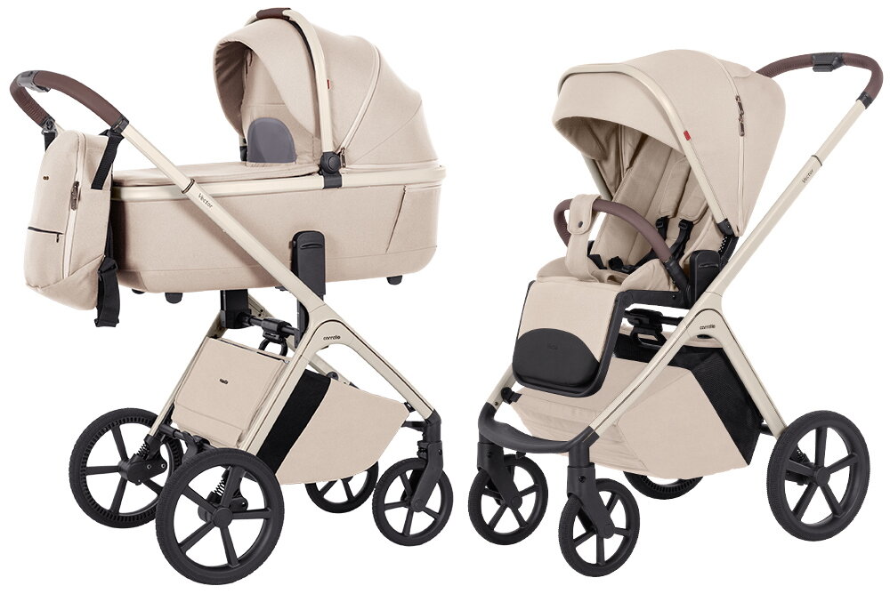 Коляска Carrello Vector Seashell, 2 в 1, бежевая, всесезонная
