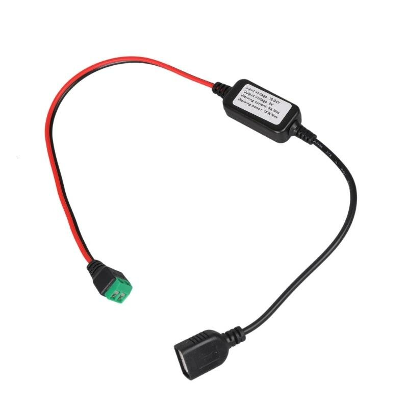 Кабель 2-pin на USB 5V 3A, 12-24V DC для авто и солнечных батарей