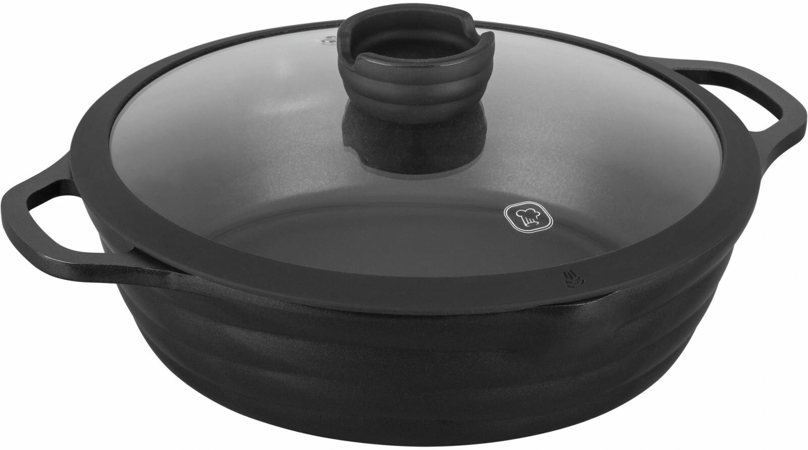 Сотейник Rondell Pacific Grey, объем 4.1 л, диаметр 28 см, с крышкой, графитовый (RDA-1907)