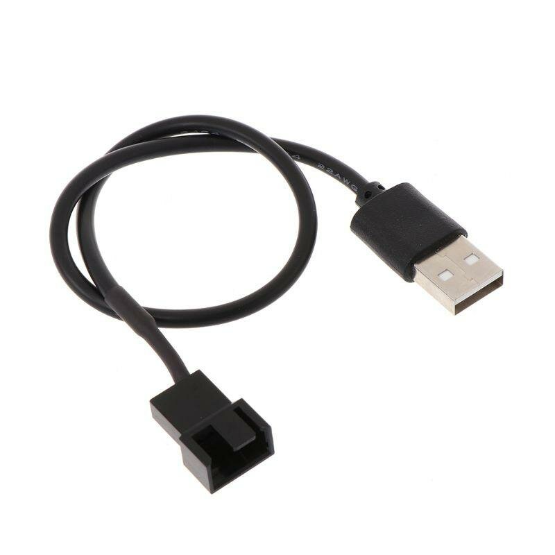 Кабель-адаптер вентилятора USB-A на 4Pin PWM, 32 см, Черный