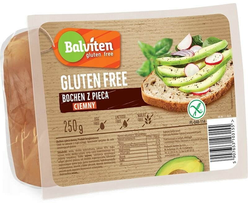 Темный хлеб, испеченный в духовке Balviten без глютена 3 шт x 250г