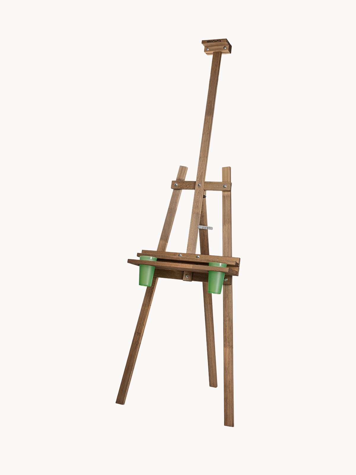 Мольберт Лира "Комфорт" с дополнительной полкой и стаканами, коричневый