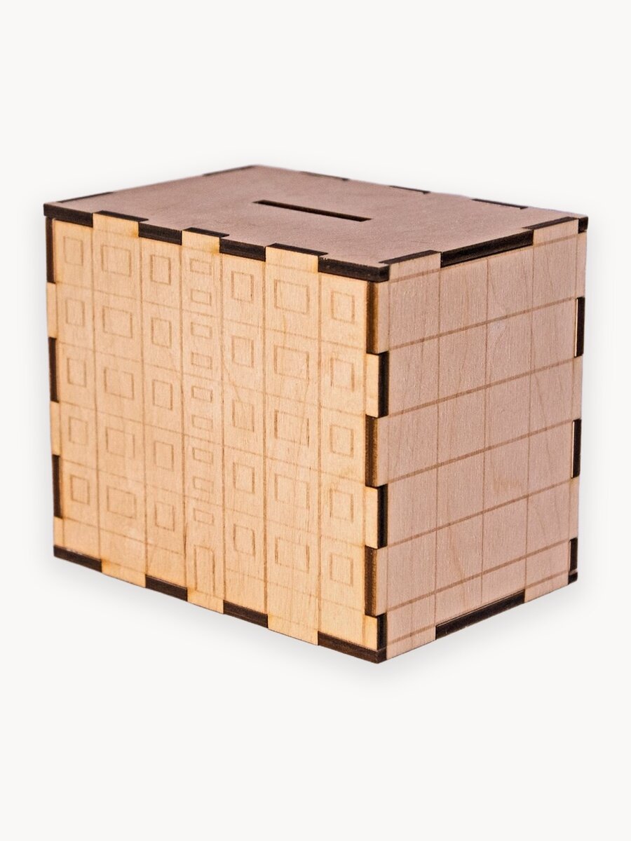 Копилка панельный дом из дерева 5 этажей для монет и купюр сборный