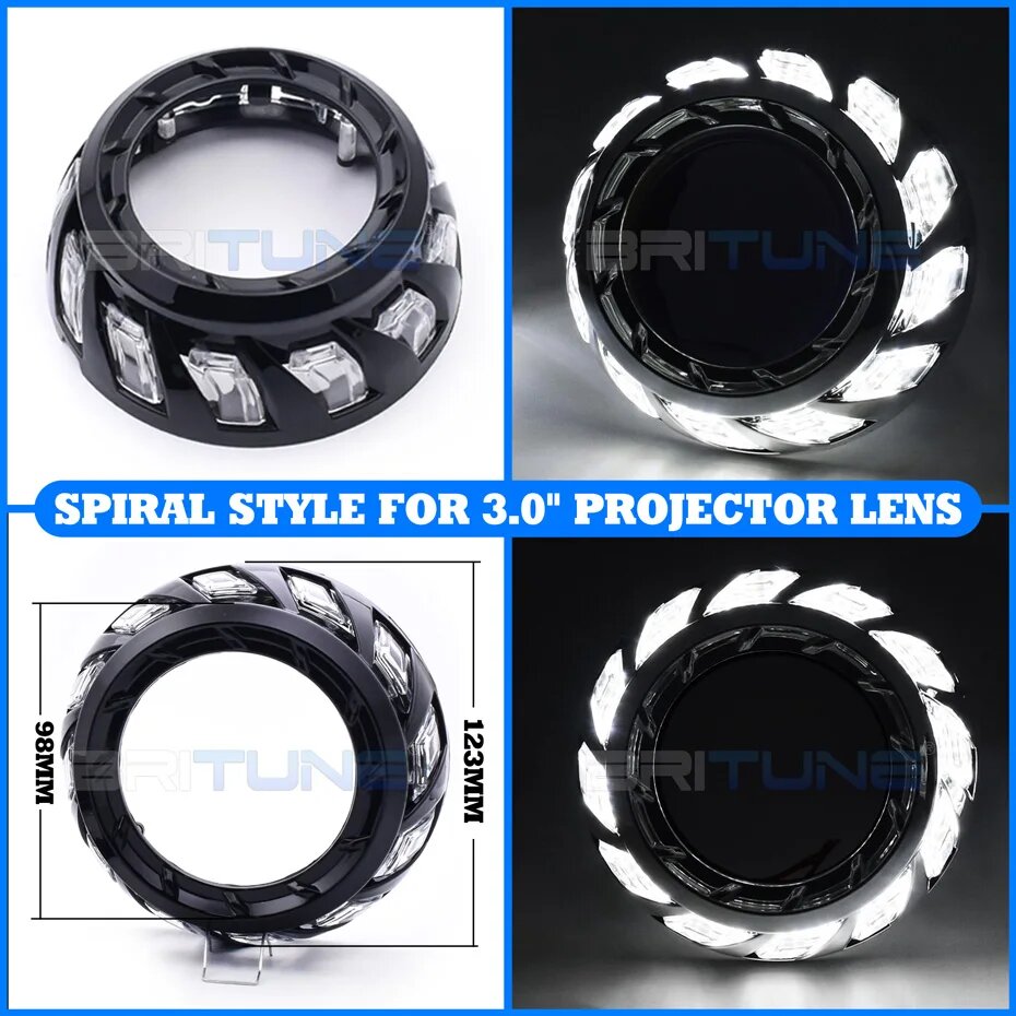 Ангельские глазки маска LED для 2,5/3,0 дюйма линзы для фар, LED маска для Koito Q5/Hella 3R/WST, светодиодные фонари, дхо, дневные ходовые огни , сигнал поворота, модернизация автомобиля, аксессуары для авто 3-Inch K Shrouds
