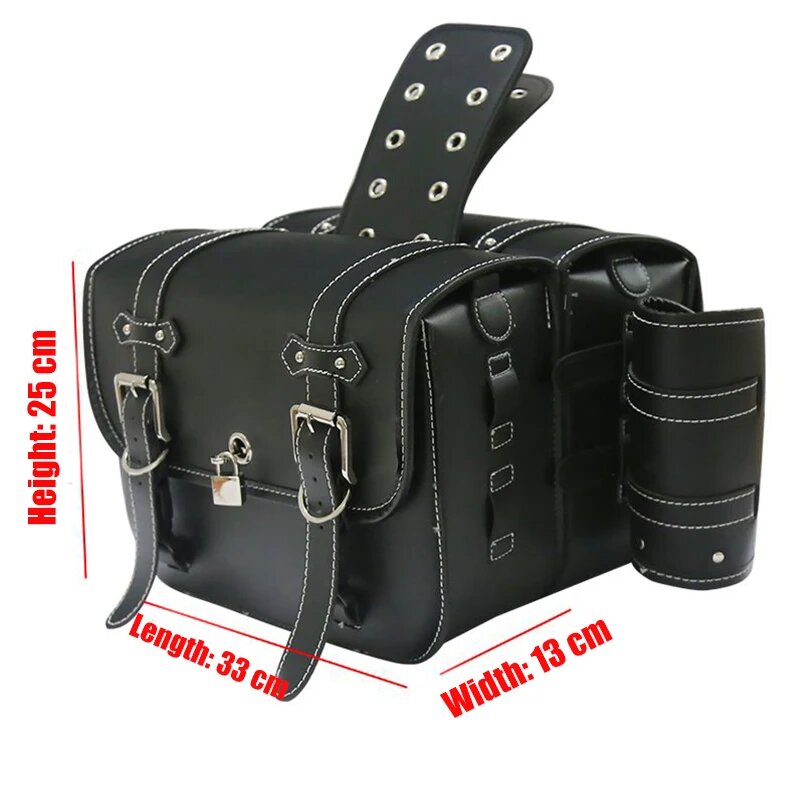 Левая и правая универсальная мотоциклетная седельная сумка из искусственной кожи боковой инструмент багажный пакет седло для Honda/Suzuki/Kawasaki/Yamaha Large capacity A