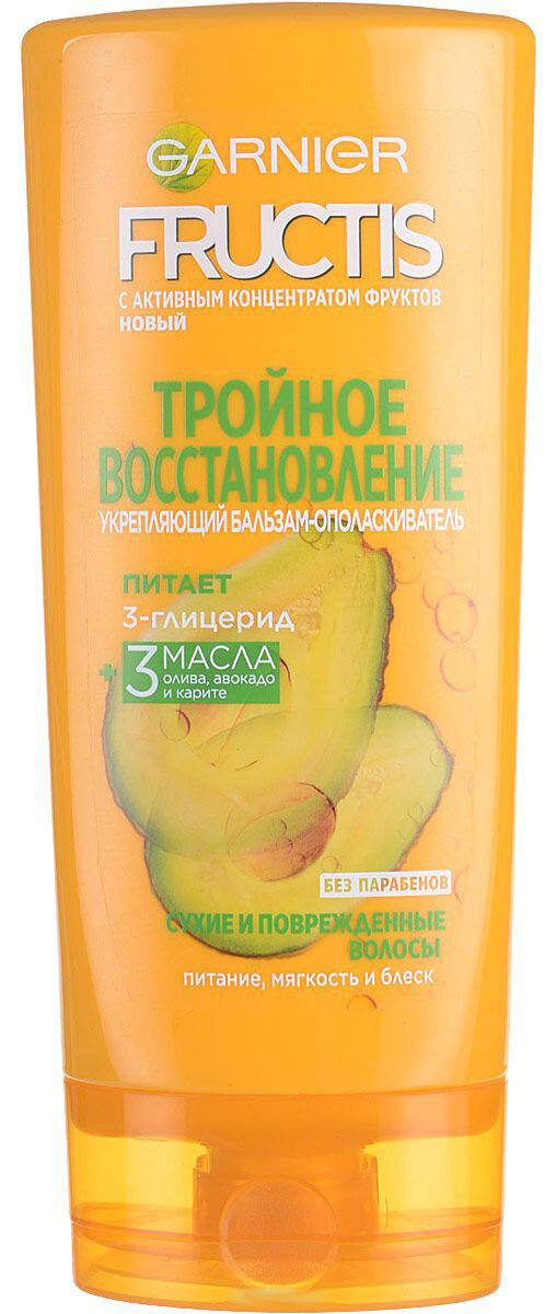 Garnier Бальзам для волос Fructis Тройное восстановление, 387 мл/