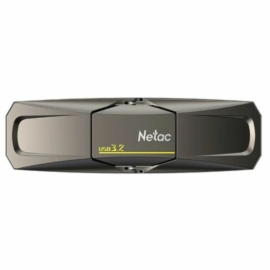 Память USB Flash 512 Гб Netac US5 (NT03US5C-512G-32TA) - откидной, металл, USB 3.2, чтение - 550 Мб/с