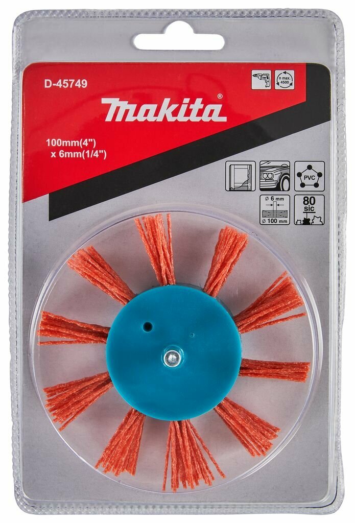 Щетка нейлоновая дисковая "звезда" (100 мм, G80, 6 мм) Makita D-45749