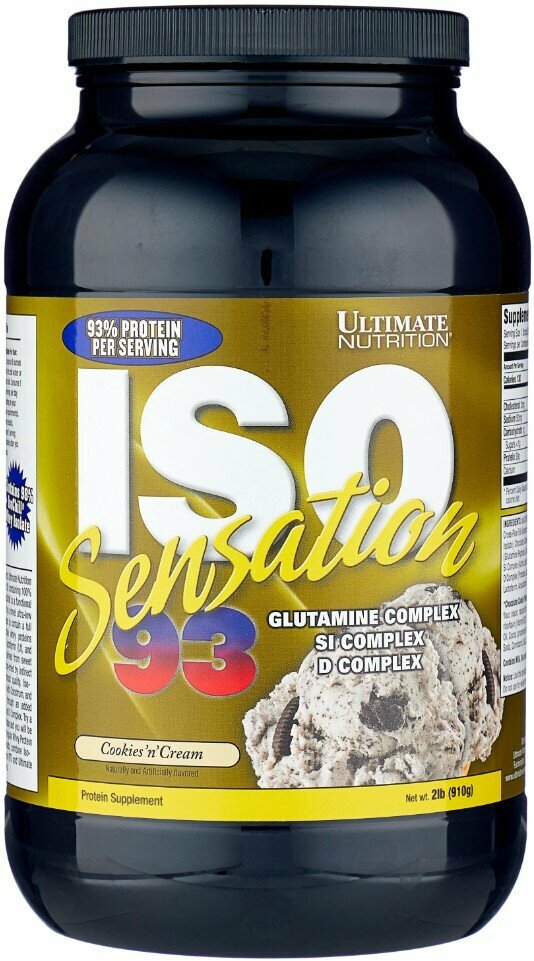 Ultimate ISO Sensation 2 lbs (Cookies N Cream), Изолят сывороточного протеина, 910 грамм (Печенье-крем)