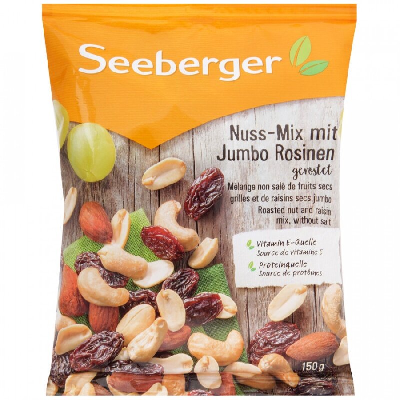 Смесь SEEBERGER SE1593907 ядер орехов с темным изюмом джамбо 150г