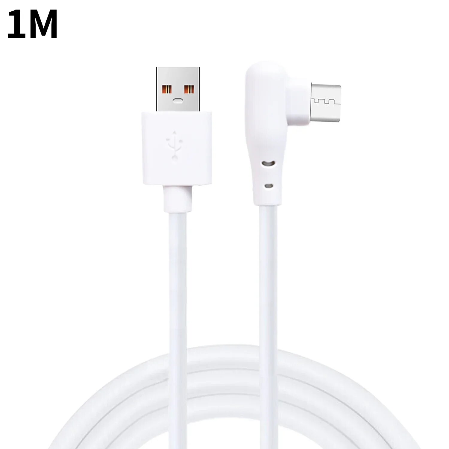 USB Type-C кабель 1M, белый, угловой