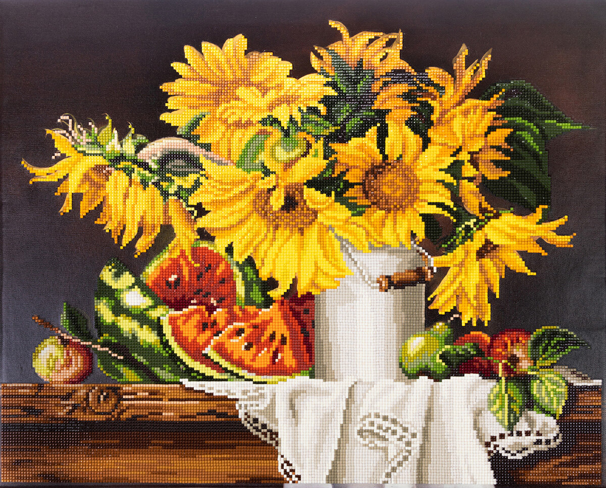 Фрея ALPD-054-PA18 кристальная алмазная мозаика на подрамнике Натюрморт с арбузом 50x40 см