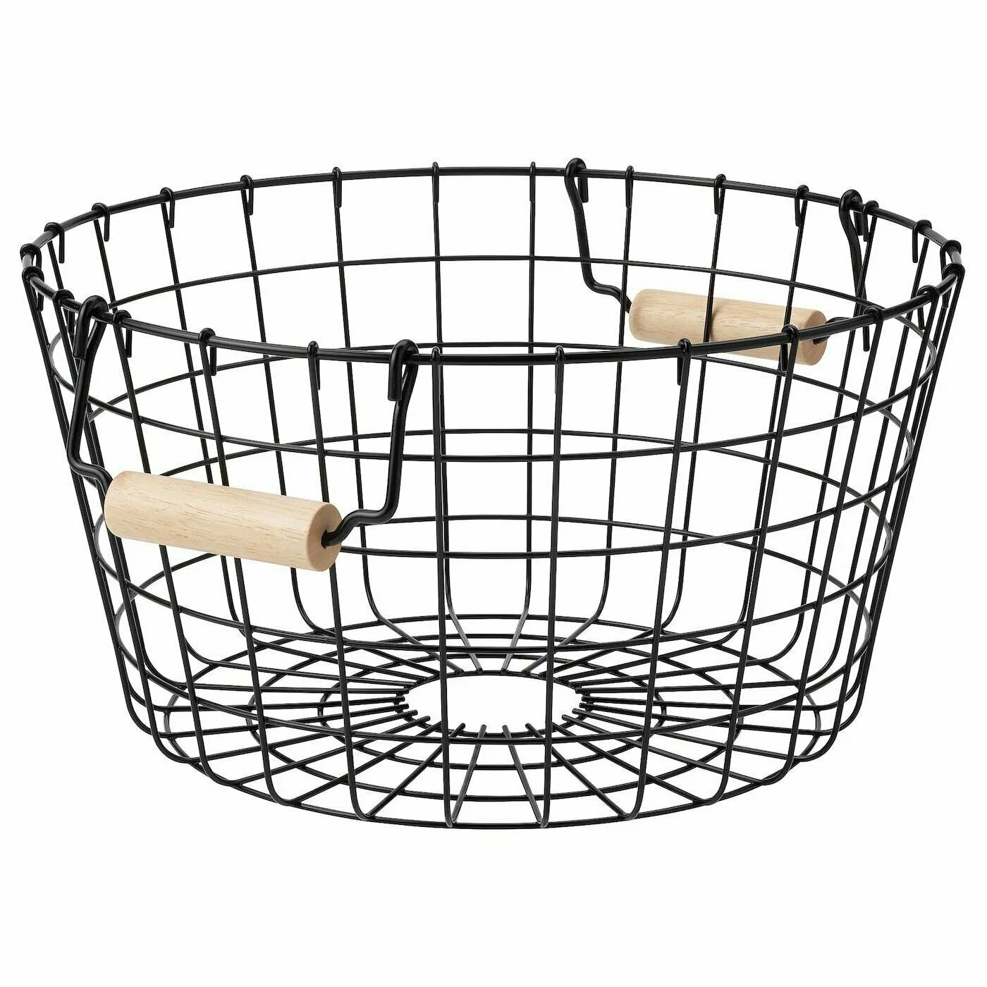 Корзина для хранения Икеа "Нэтаде", круглая, черная, 38 см х 38см х 20см