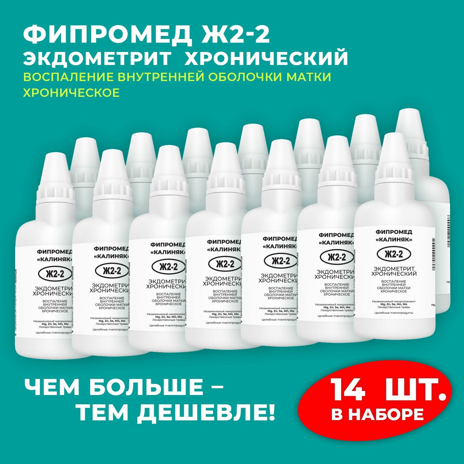 Фипромед Ж2-2 Воспаление внутренней оболочки матки хроническое, набор 14 шт.