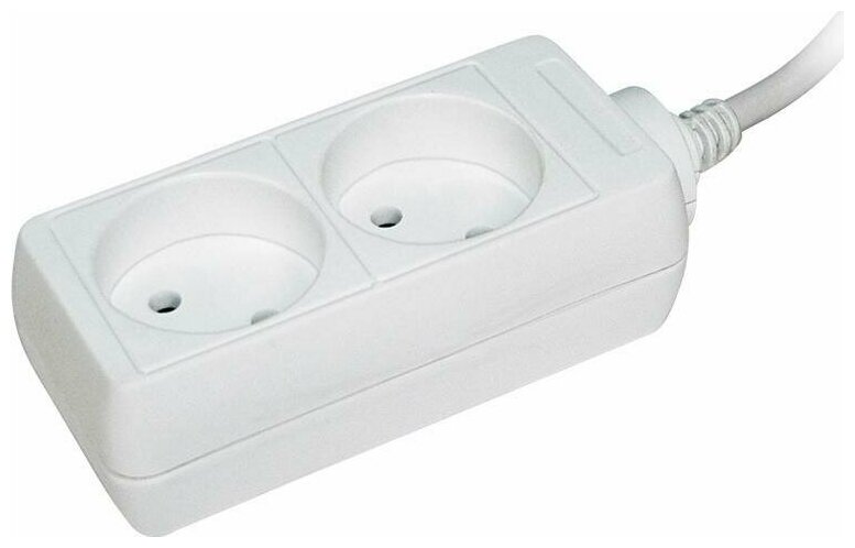 Удлинитель IEK У2 двухместный без заземления 5 метров IP20 белый